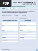 Third Party Claim Form Raf 1: Personal Details of Claimant | PDF ...