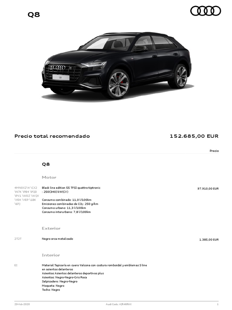 Audi Q8 | PDF | Tracción en las cuatro ruedas | Gasolina