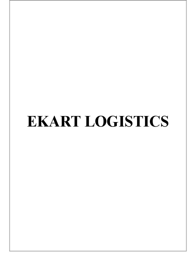Ekart Logistics PDF | PDF | Logistics | Warehouse