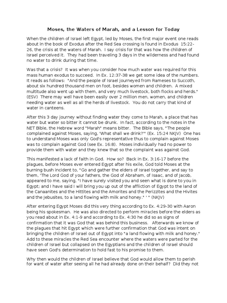 Moses The Waters of Marah and A Lesson For Today | PDF | Baptism | Jesus