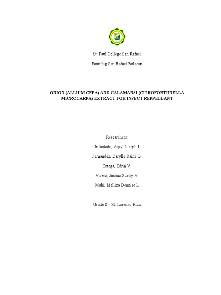 Science Investigatory Project | PDF | Insecticide | Onion