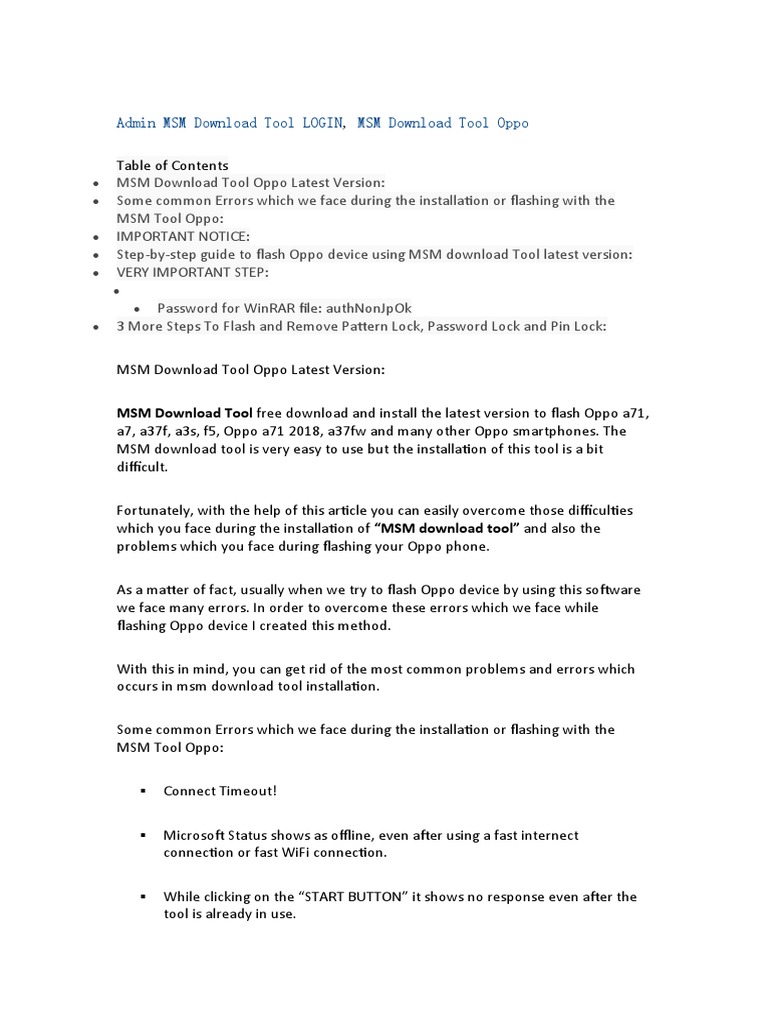 MSM Download Tool | PDF | Read Only Memory | Computer Engineering