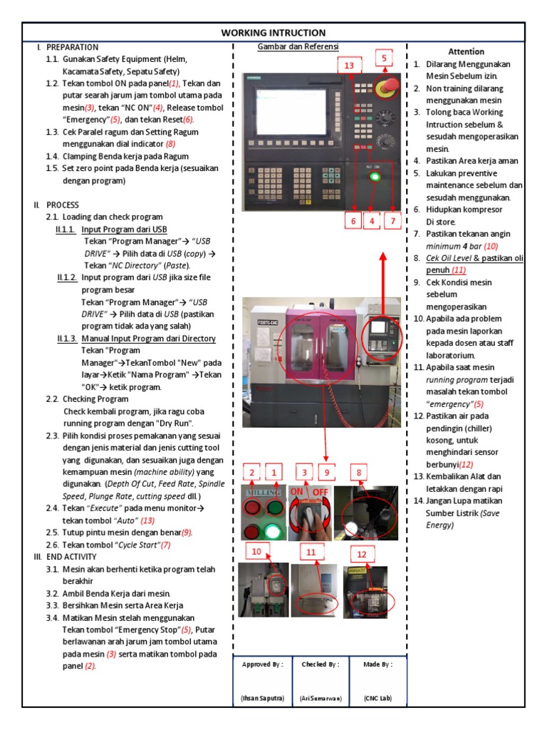 SOP SIEMENS CNC - Milling PDF | PDF