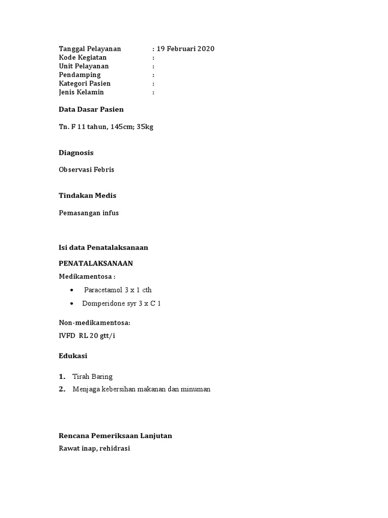 Kasus 1 Obs Febris | PDF