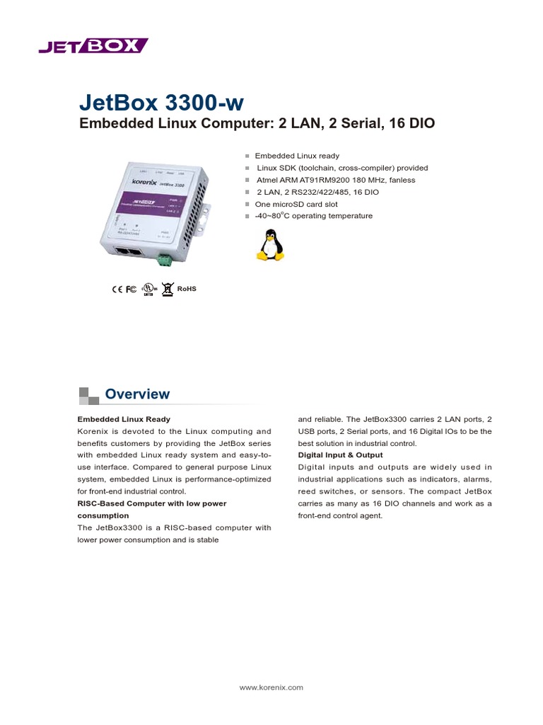 DS JetBox3300-w V1.0 PDF | PDF | Embedded System | Input/Output