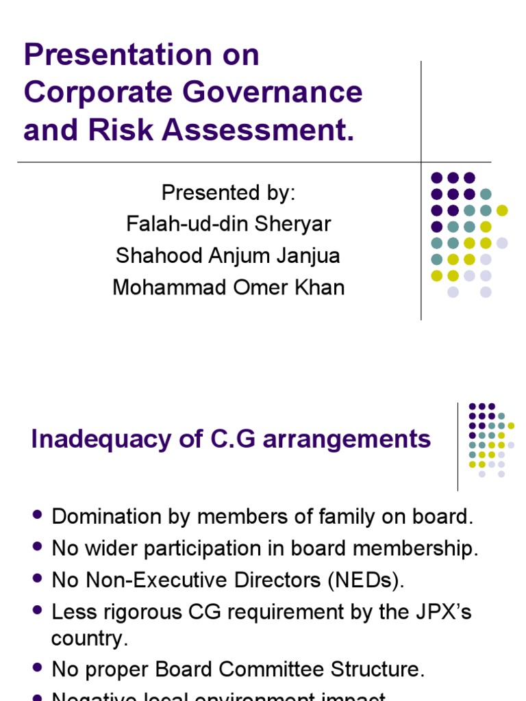 ACCA Paper p1 Presentation | PDF | Risk | Corporate Governance