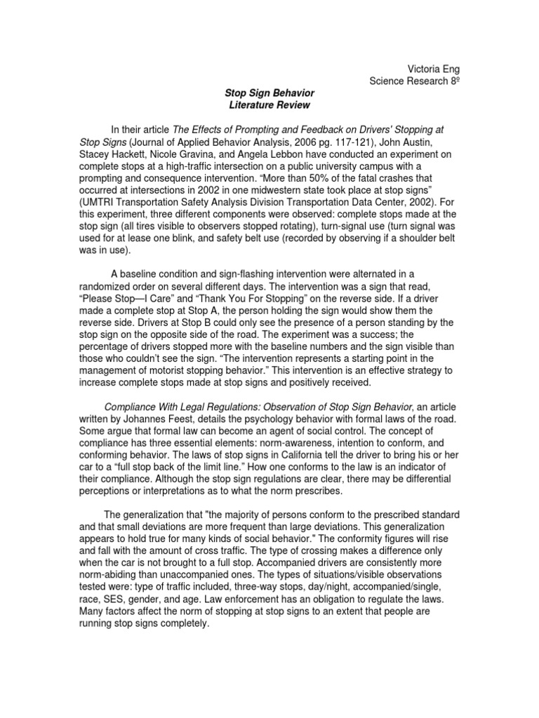 Enhancing Stop Sign Compliance | PDF | Conformity | Traffic