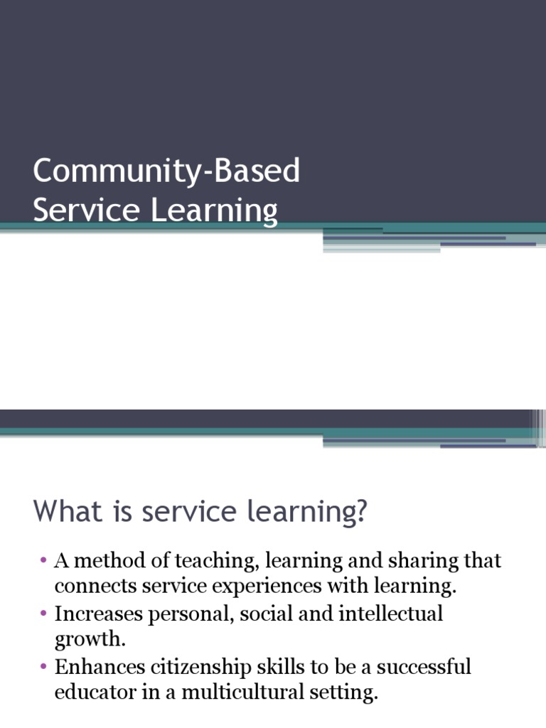 Intro To Service Learning | PDF | Service Learning | Learning
