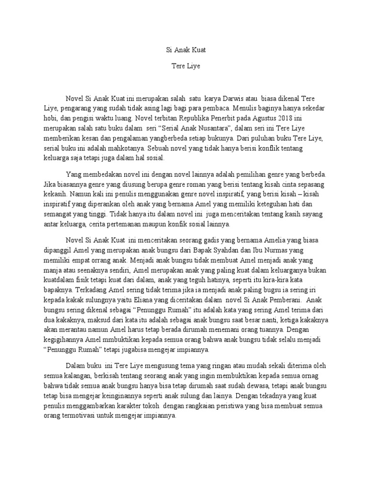 Kritik Novel Si Anak Kuat | PDF