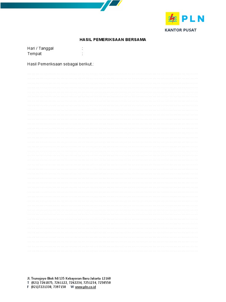 Form BA Hasil Pemeriksaan Fisik Bersama | PDF