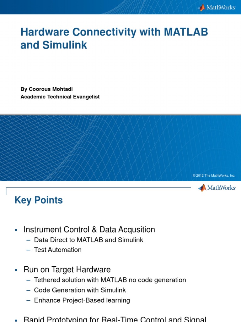 Hardware Connectivity With Matlab And Simulink Pdf Data Acquisition Matlab