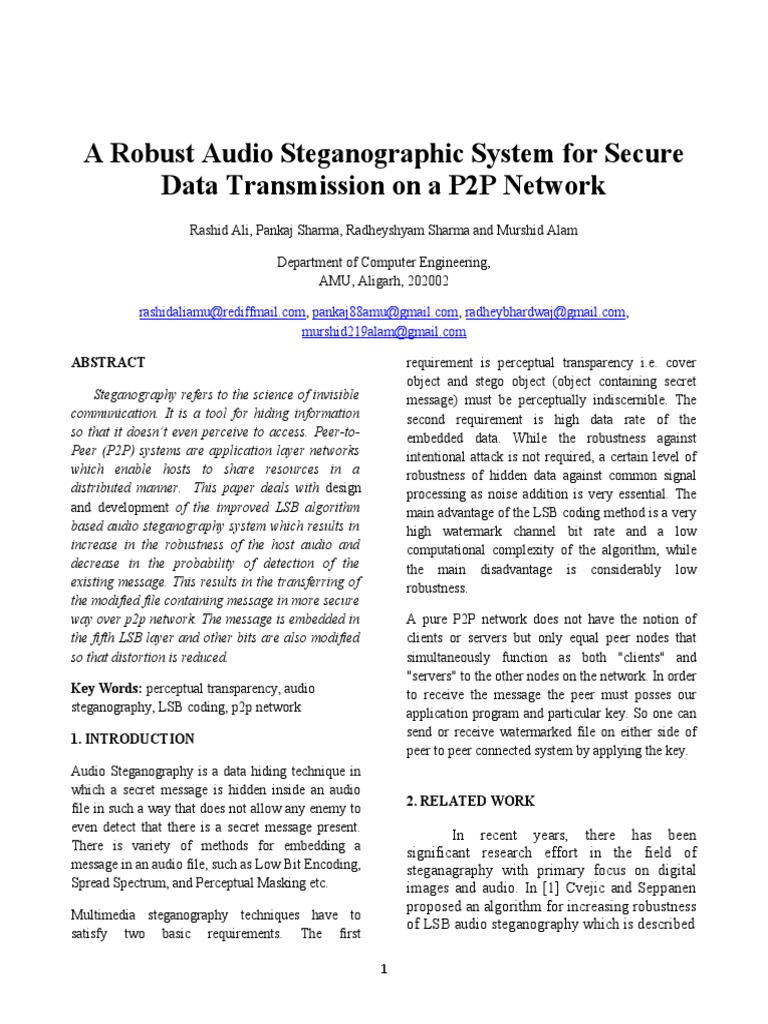 Audio Steganography | PDF | Digital Audio | Computer Networking
