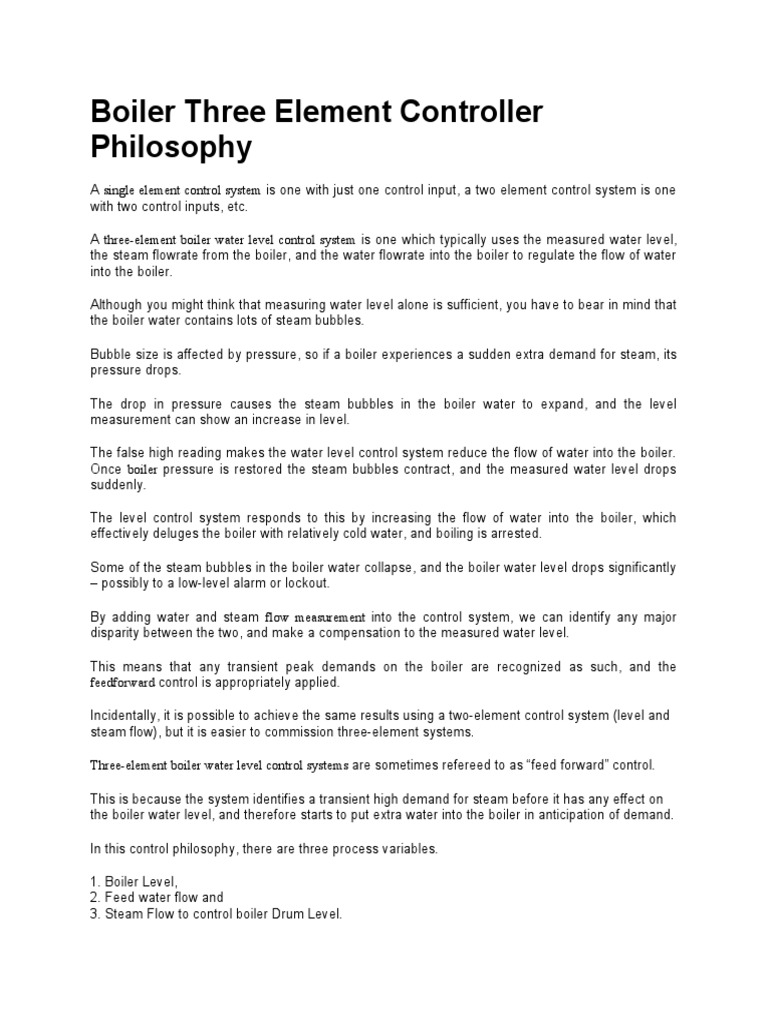 3 Element Controller | PDF | Boiler | Control Theory