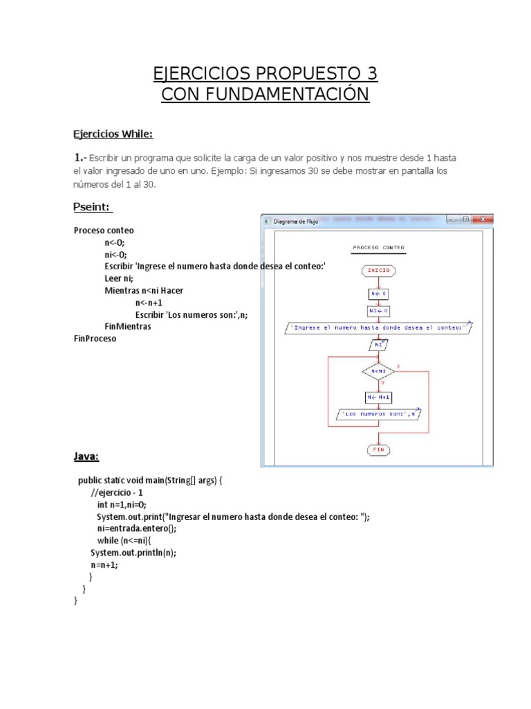 Algunos Ejercicios Con Todo DF - Pseudo - Codigo | PDF | Ingeniería Informática | Programación ...
