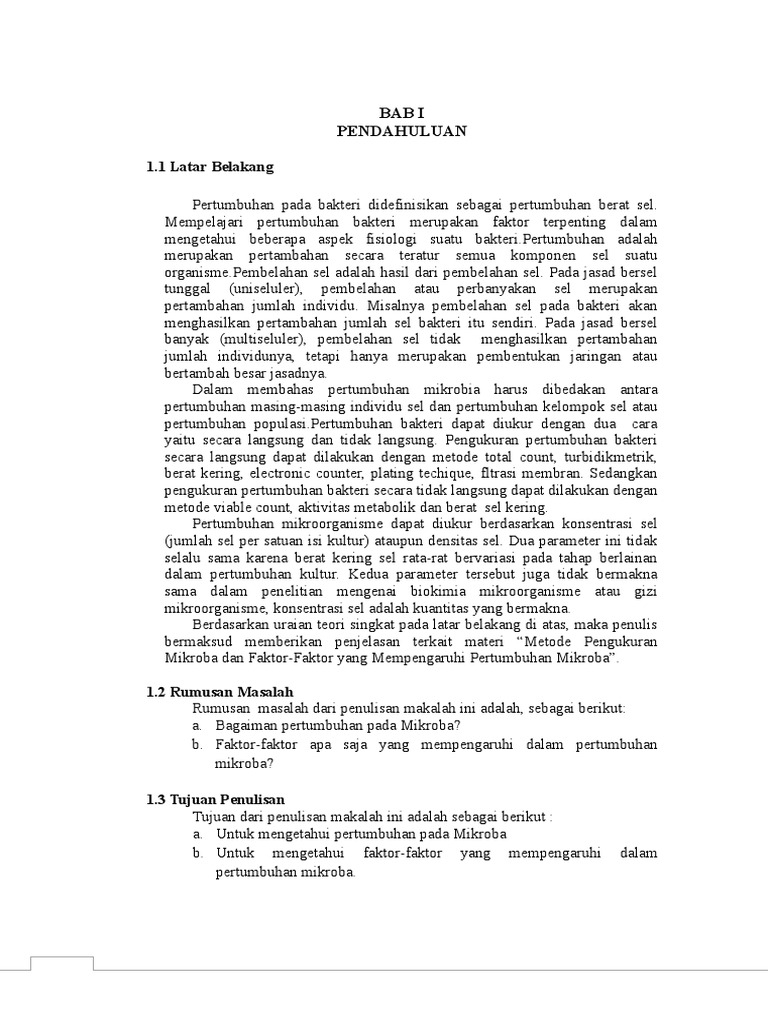 Pertumbuhan Bakteri and Faktor Yang Memp | PDF