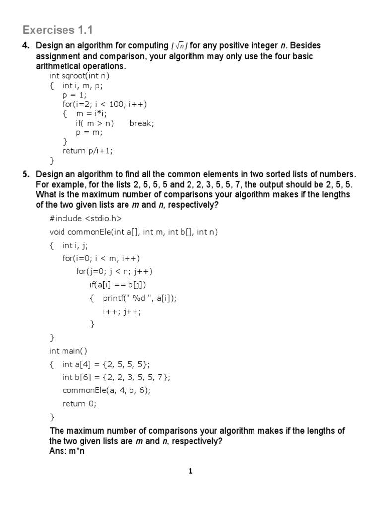 Exercises 1 Pdf Integer Computer Science Discrete Mathematics 1770