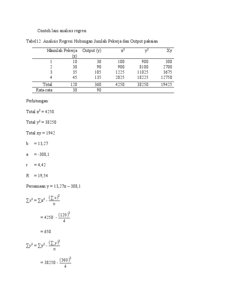Contoh Lain Analisis Regresi | PDF