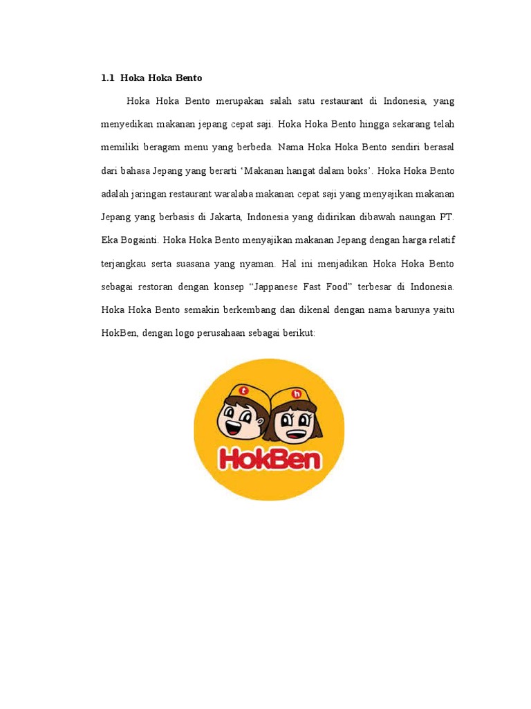 Sejarah dan Rebranding Hoka Hoka Bento | PDF