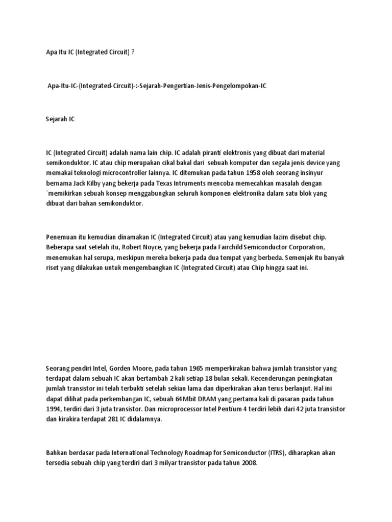 Apa Itu IC | PDF