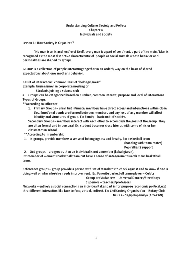 UCSP Handouts | PDF | Kinship | Marriage