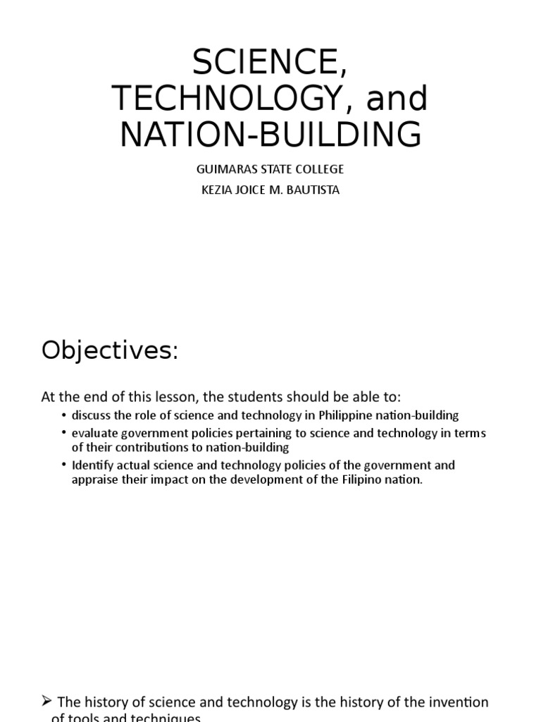 SCIENCE, TECHNOLOGY, and NATION-BUILDING | PDF | Philippines | Science
