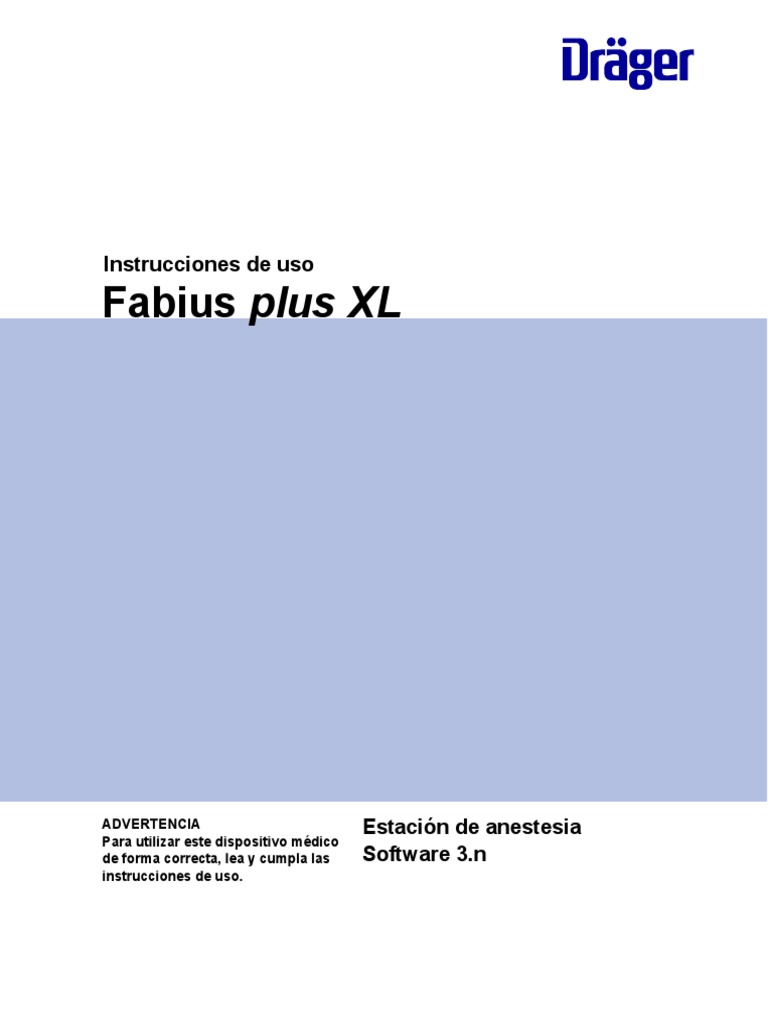 Drager Fabius Plus XL PDF | PDF | Anestesia | Dispositivo médico