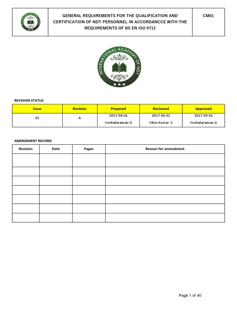 Requirements and Procedures for the Qualification and Certification of ...