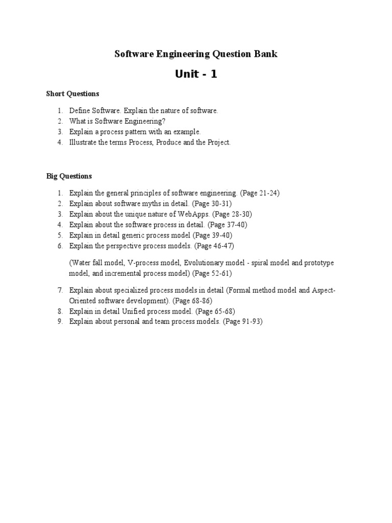 Software Engineering Question Bank | PDF | Information Management ...