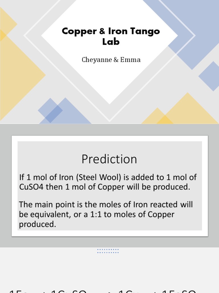 Final Copper and Iron Tango Lab 1 | PDF | Mole (Unit) | Iron