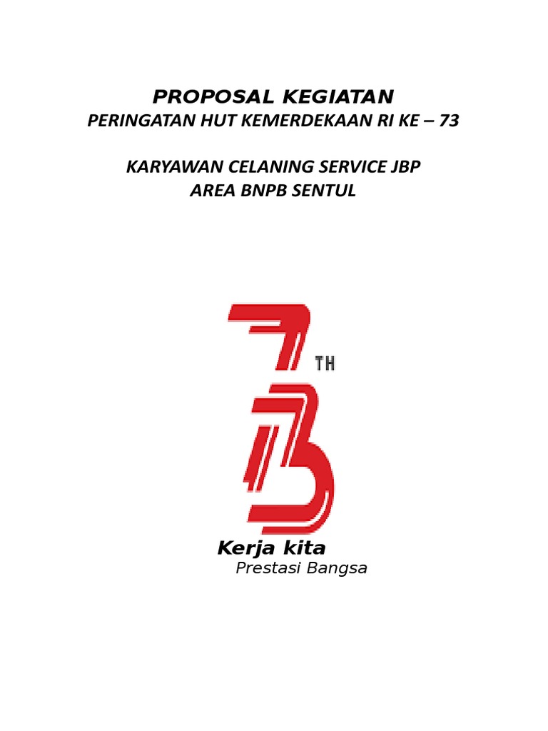Proposal Kegiatan HUT RI ke-73 JBP | PDF