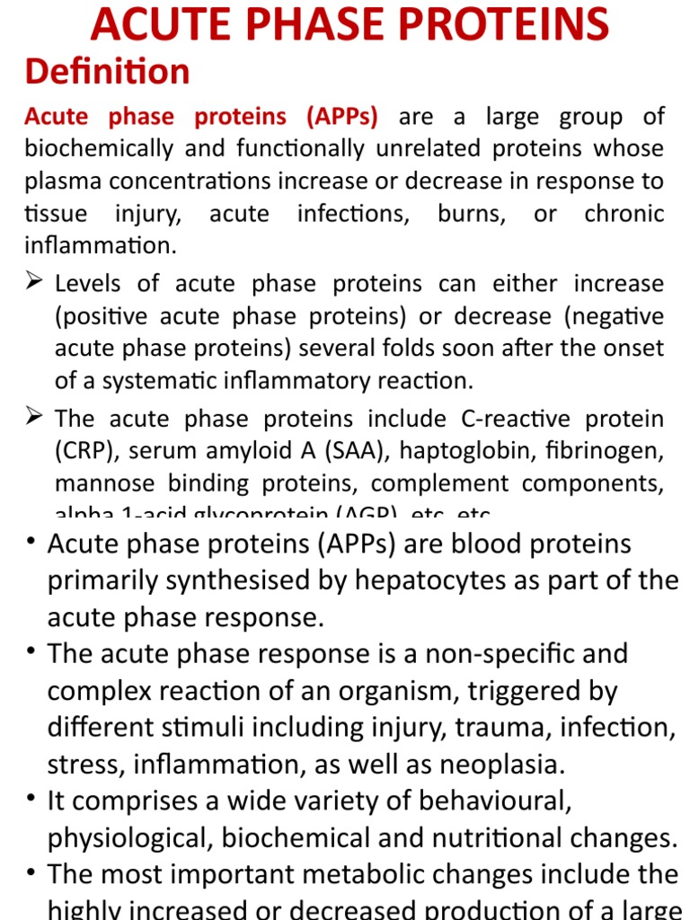 ACUTE PHASE PROTEINS Final | PDF | Inflammation | Coagulation