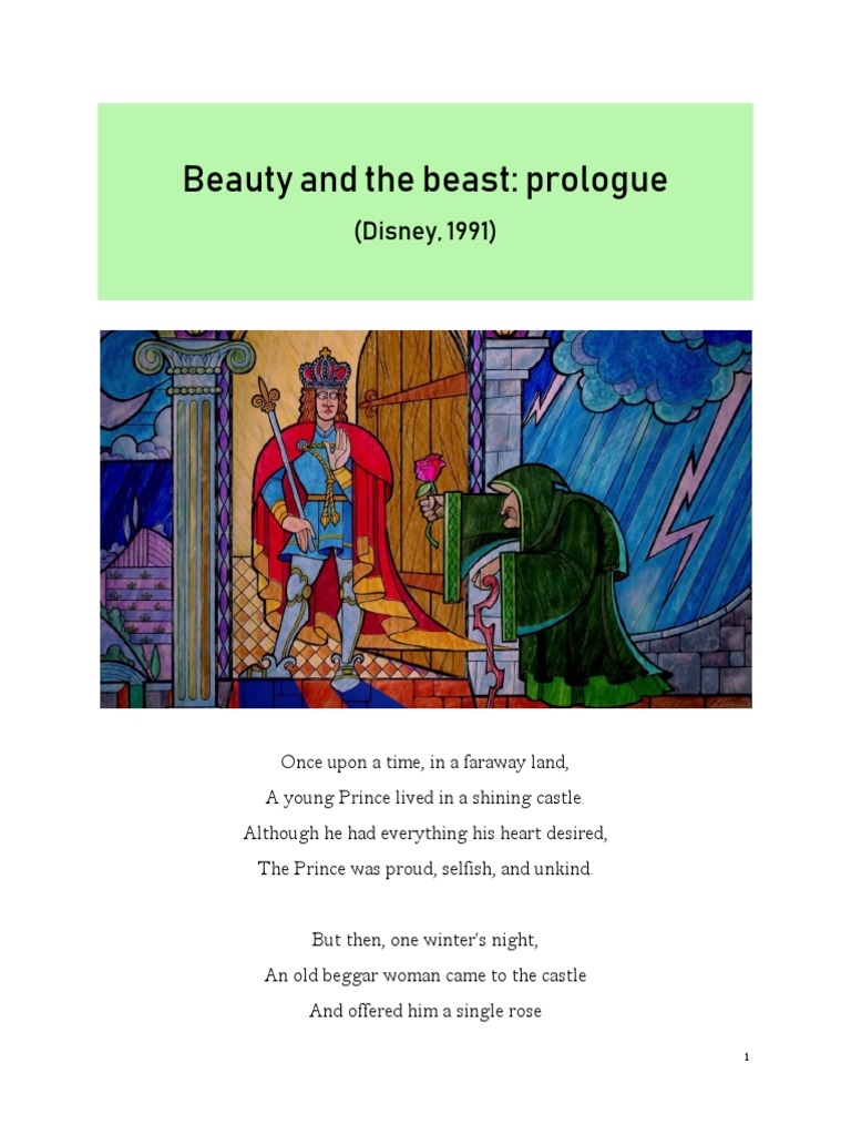 Beauty and The Beast Prologue - Listening Activity (English) | PDF