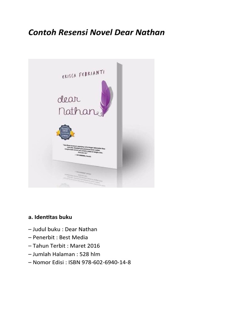 Novel Dear Nathan | PDF