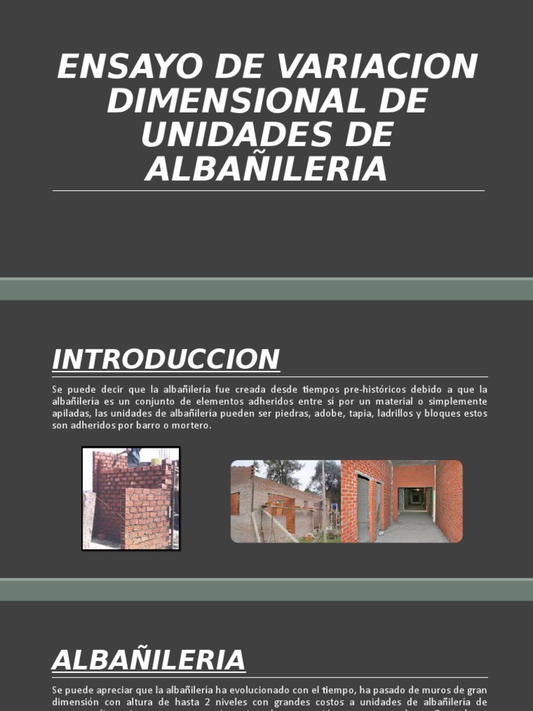 Ensayo de Variacion Dimensional de Unidades de Albañileria | PDF | Albañilería | Ladrillo