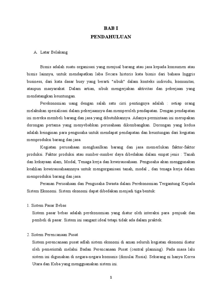 BAB II Pola Kegiatan Dunia Bisnis | PDF | Bisnis