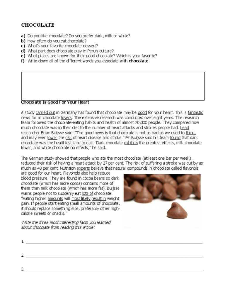 Health Benefits and Culture of Chocolate | PDF | Chocolate | Cocoa Bean