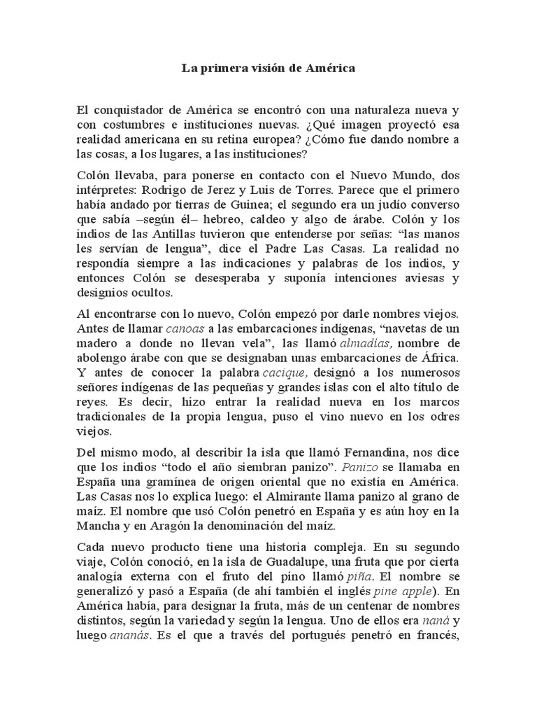 Ángel Rosenblat-La Primera Visión de América | PDF | Ciencias sociales