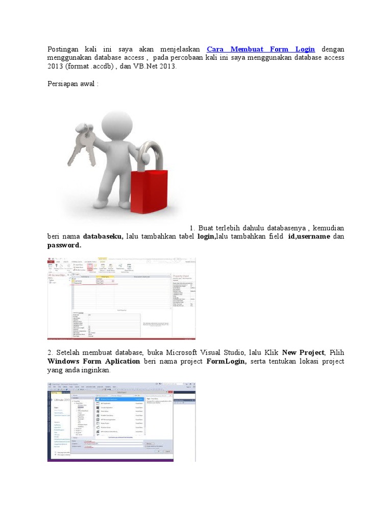 Cara Membuat Form Login Dengan Menggunakan Database Access | PDF
