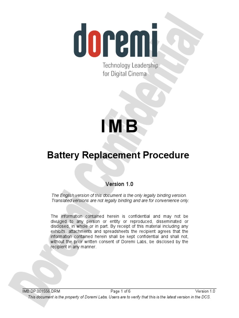 IMB Battery Replacement Procedure | PDF | Computing | Computing And Information Technology