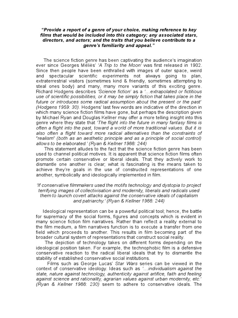 Science Fiction Film Genre Analysis | PDF | Genre | Narrative
