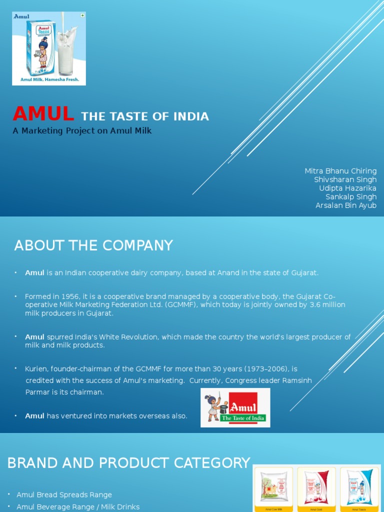 Presentation (Amul Milk) | PDF | Dairy | Food And Drink