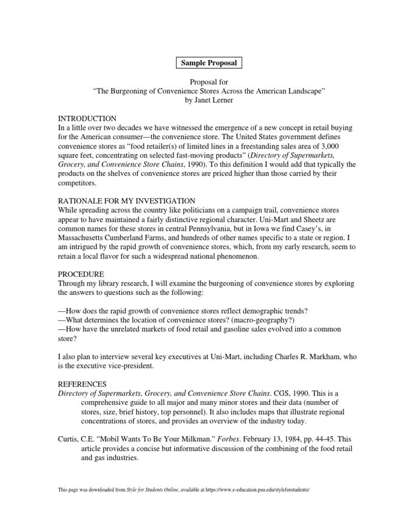 Sample Proposal PDF | PDF | Convenience Store | Retail