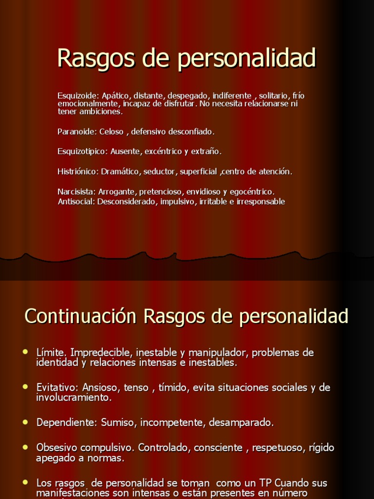Tipos y Rasgos de Personalidad | PDF | Psicoterapia | Construccionismo ...