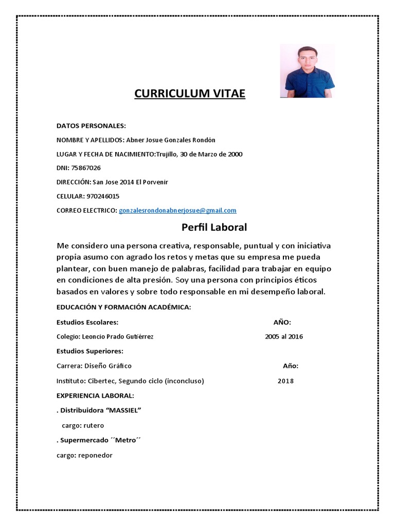 CURRICULUM VITAE Josue | PDF | Crecimiento personal y profesional