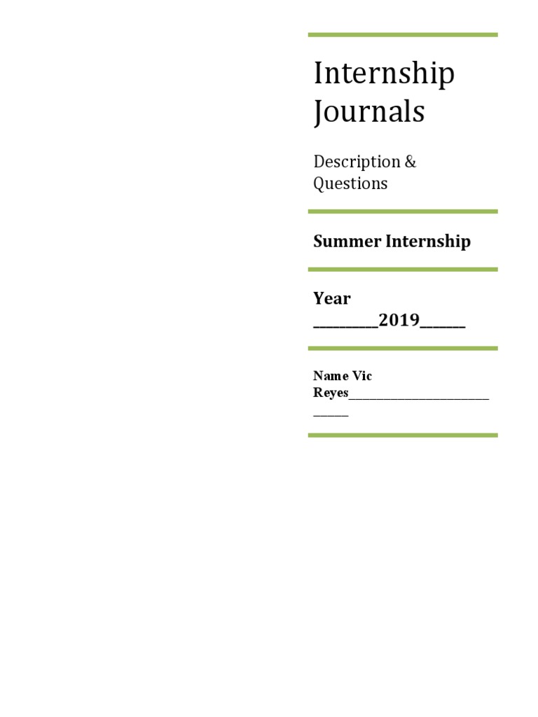 Summer Internship Journal | PDF | Feeling | Learning