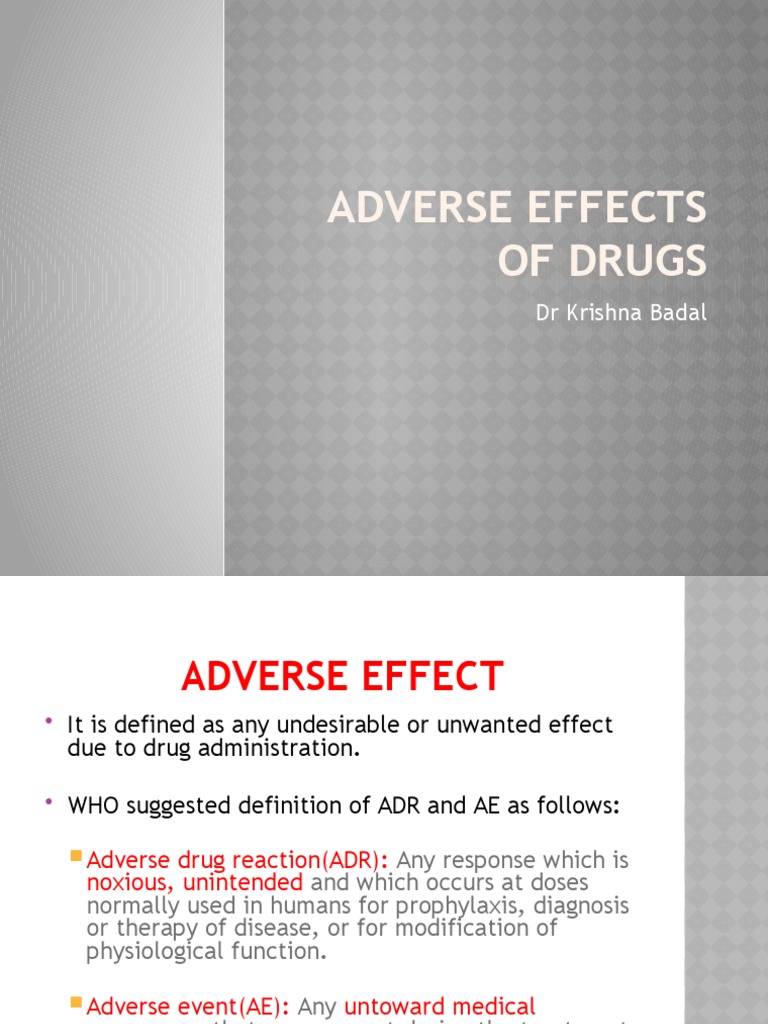 8.adverse Effects of Drugs | PDF | Adverse Effect | Dose (Biochemistry)