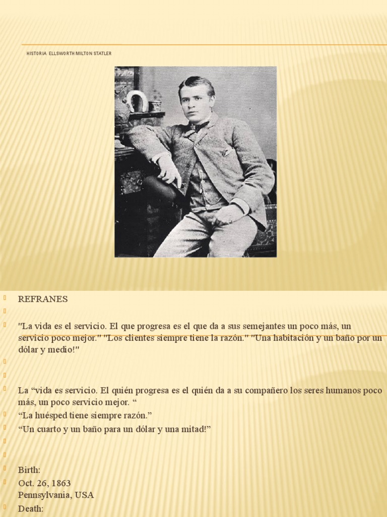 Historia Ellsworth Milton Statler | PDF | Viajes y turismo