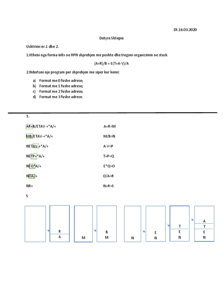 Infix to RPN Conversion and Program | PDF