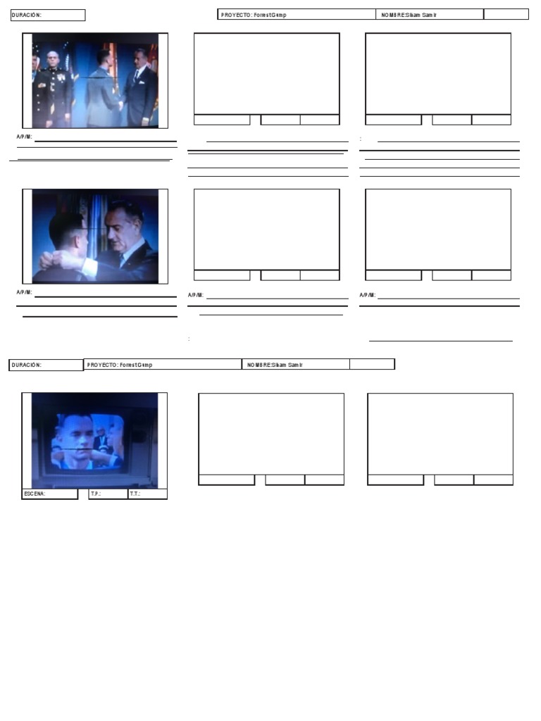Formato Storyboard Forrest Gump | PDF