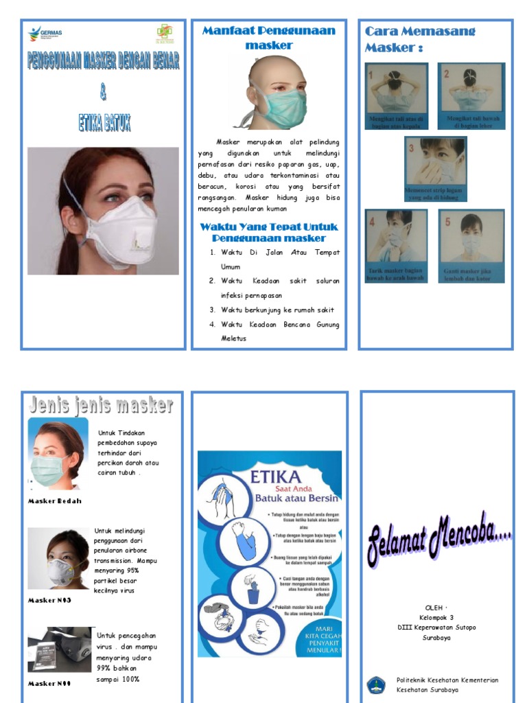 Leaflet Penggunaan Masker | PDF